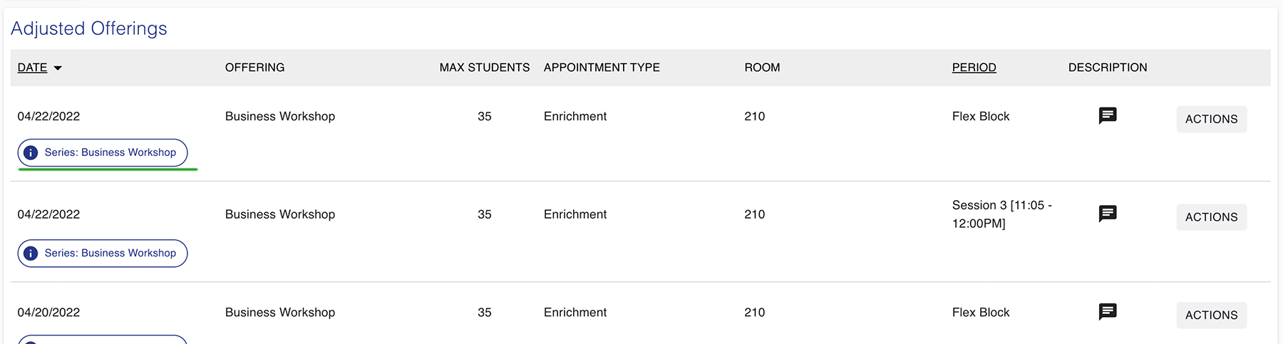 Adjusted Offerings – Enriching Students Support Desk